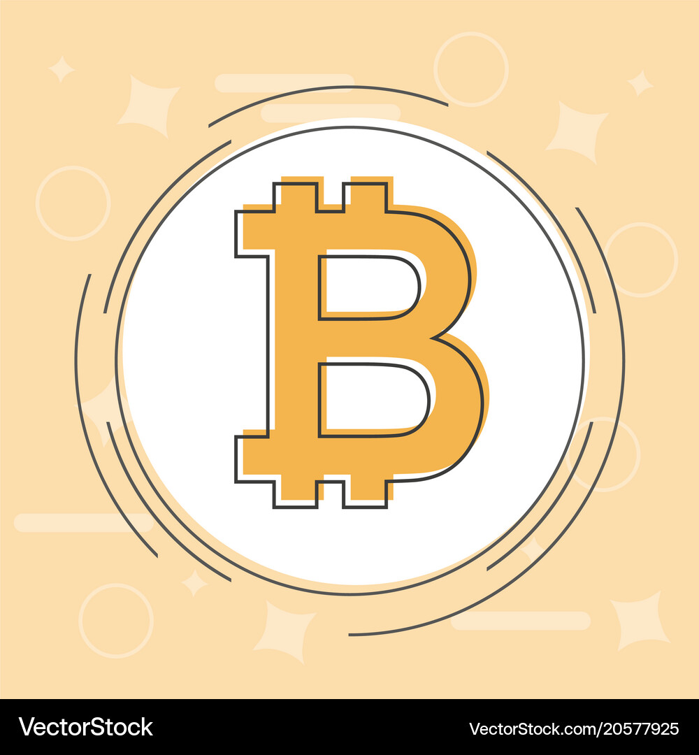 Bitcoin concept cryptocurrency logo sigh digital Vector Image