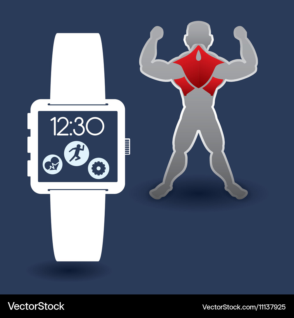 Fitness app technology icons Royalty Free Vector Image