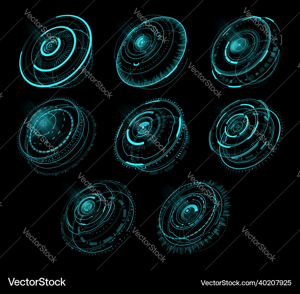 Hud futuristic web interface circular panels Vector Image