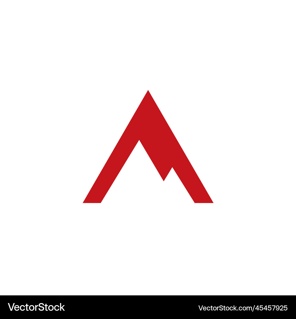 Letter a mountain logo design mountain icon Vector Image
