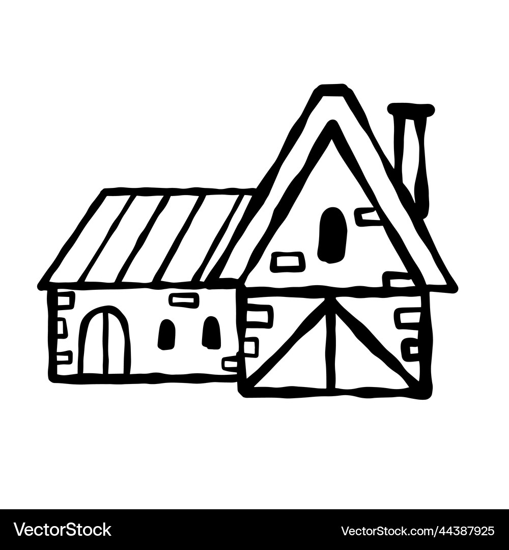 Medieval house village building Royalty Free Vector Image