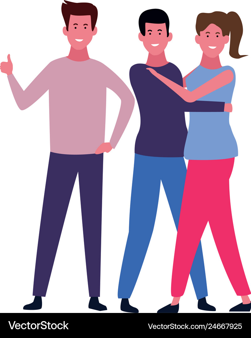 People friends cartoon Royalty Free Vector Image