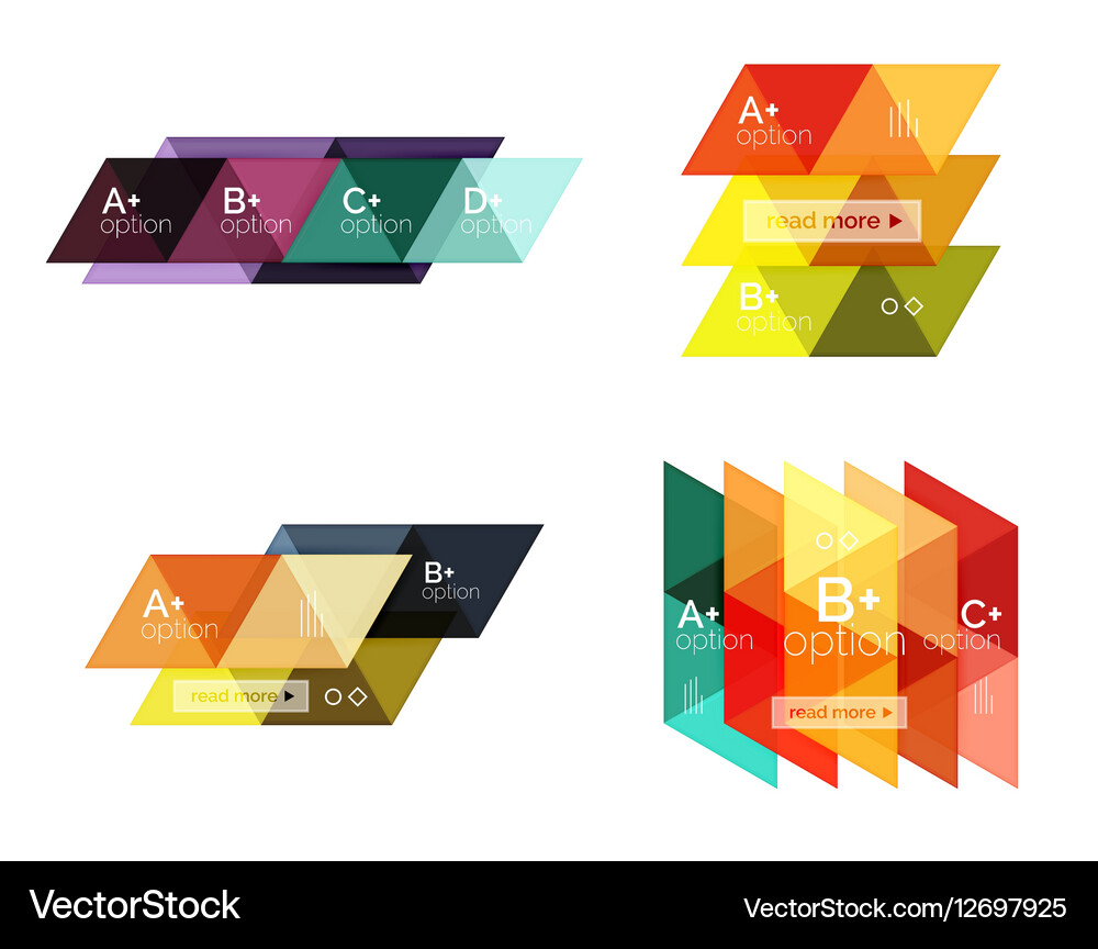 Set of triangle geometric infographic Royalty Free Vector