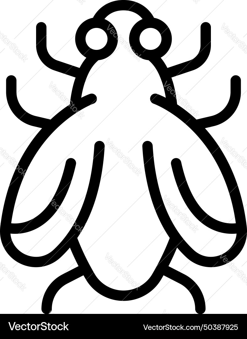 Wings insect buzz icon outline tsetse fly Vector Image