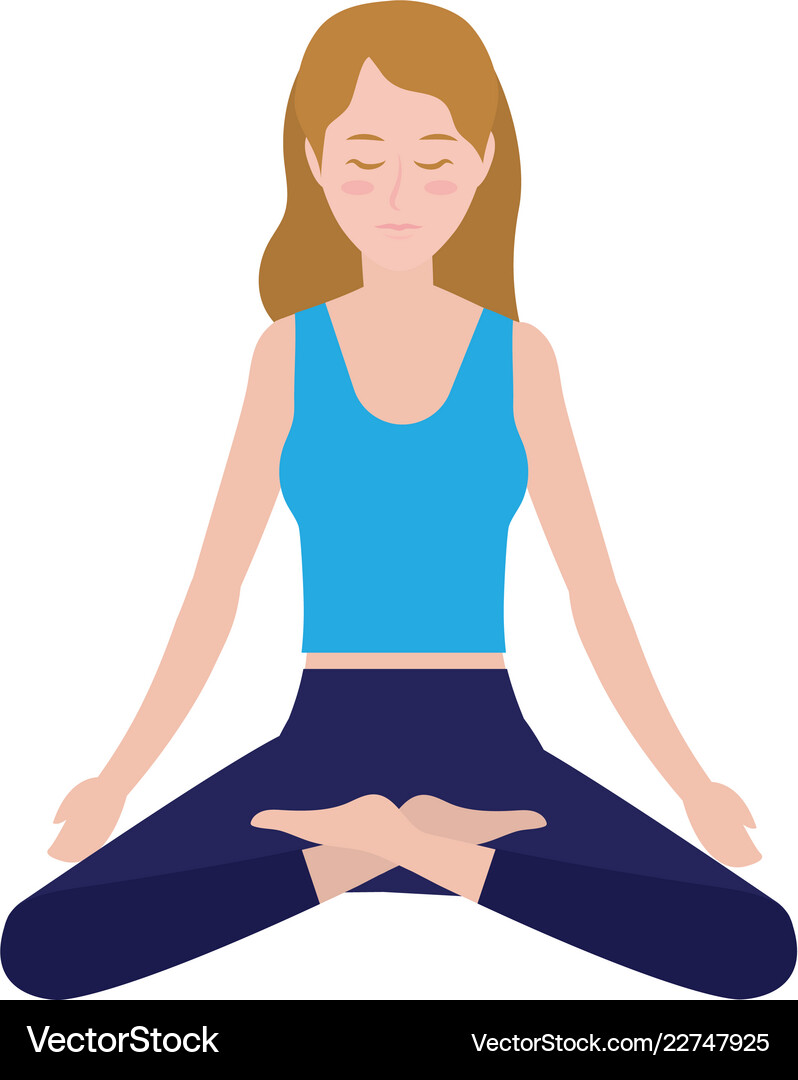 Woman and yoga Royalty Free Vector Image - VectorStock