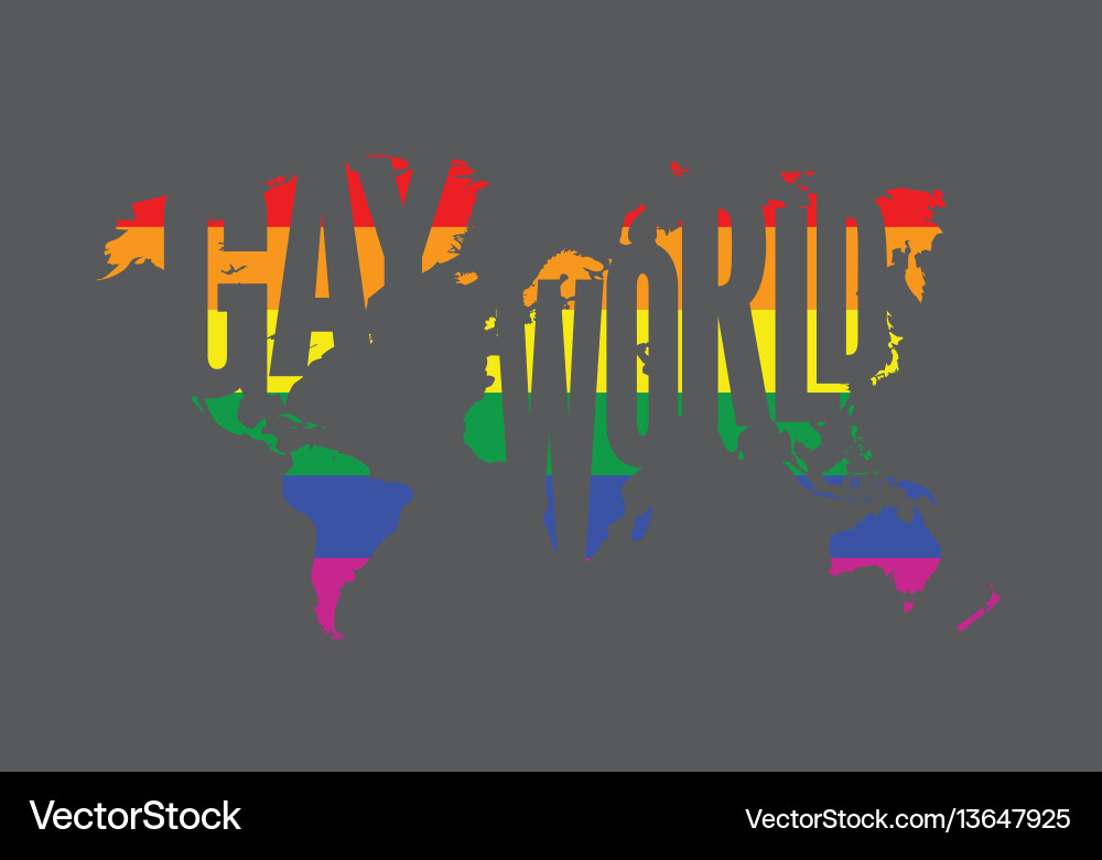 World gay map with striped background tolerance Vector Image