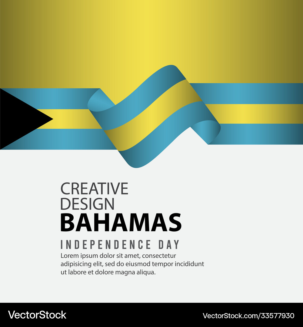 Bahamas independent day poster creative design Vector Image