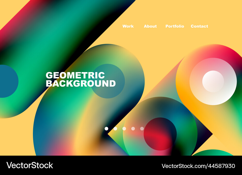 Circles and round shapes landing page abstract Vector Image
