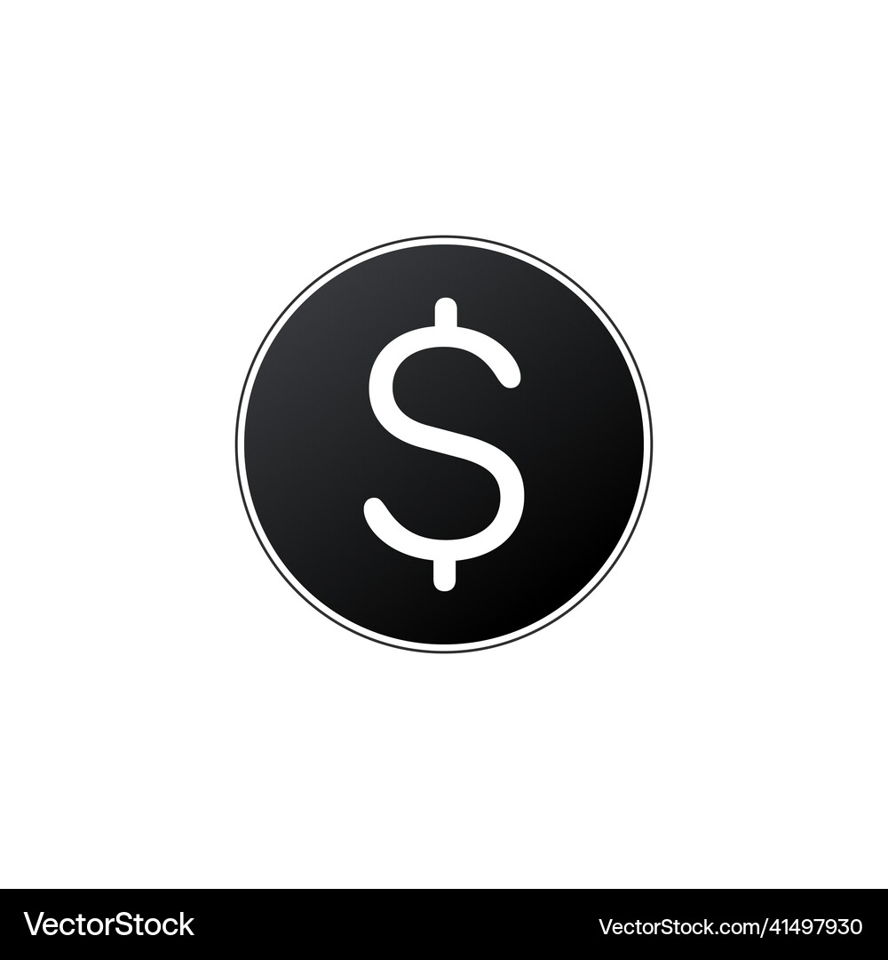 Coin with dollar sign simple icon currency Vector Image