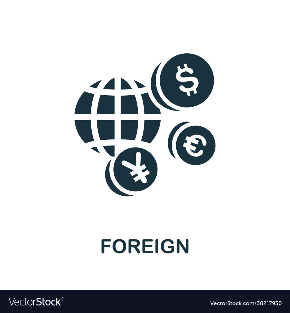 Foreign icon monochrome simple element from oil Vector Image