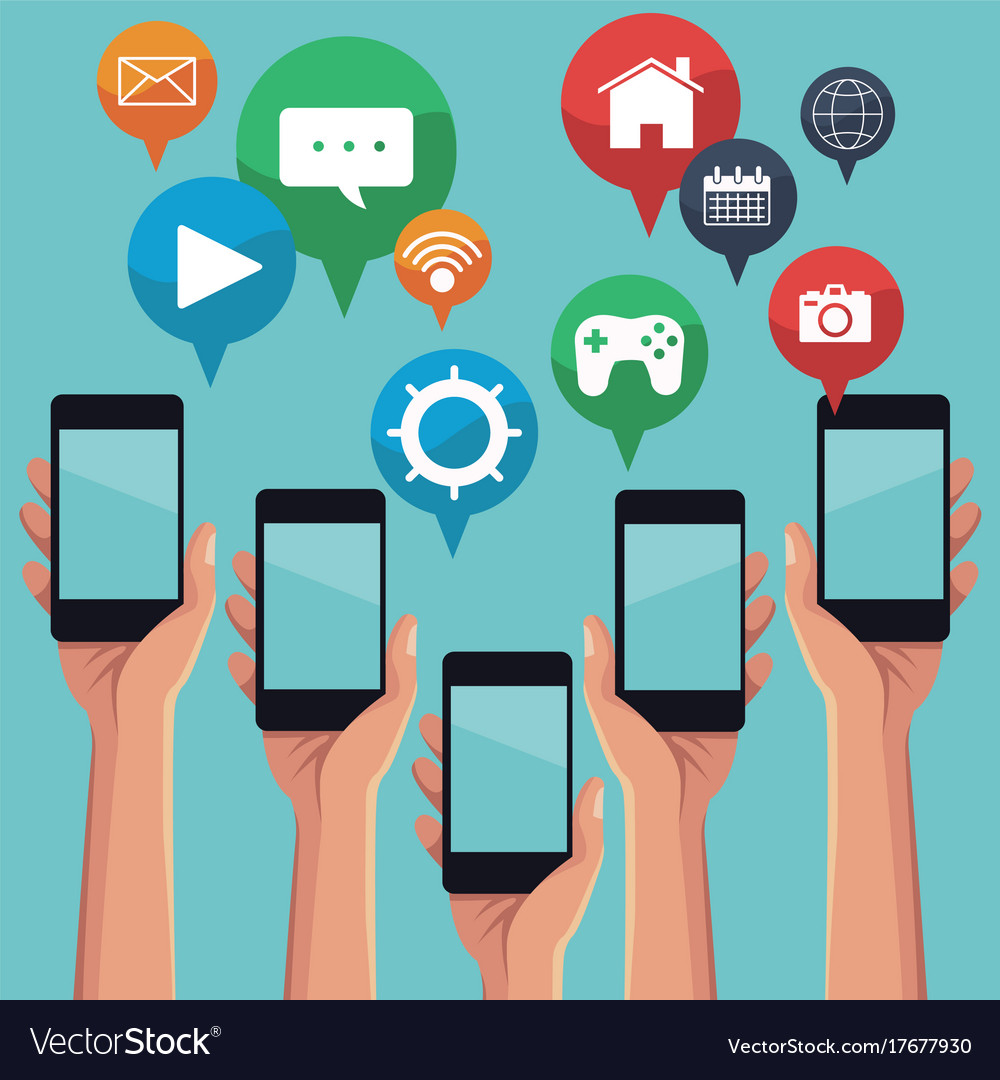 Mobile smartphones app Royalty Free Vector Image