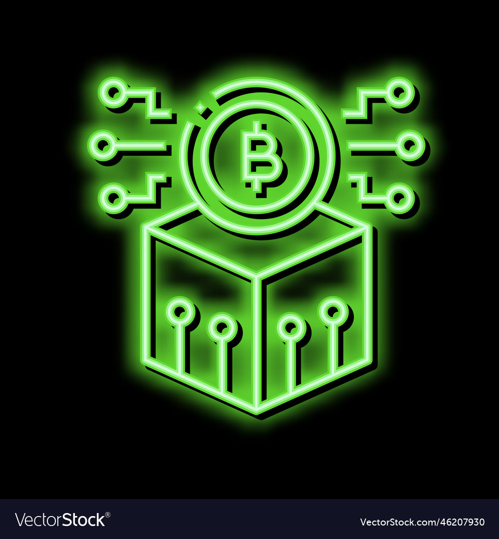 Technology ico neon glow icon Royalty Free Vector Image