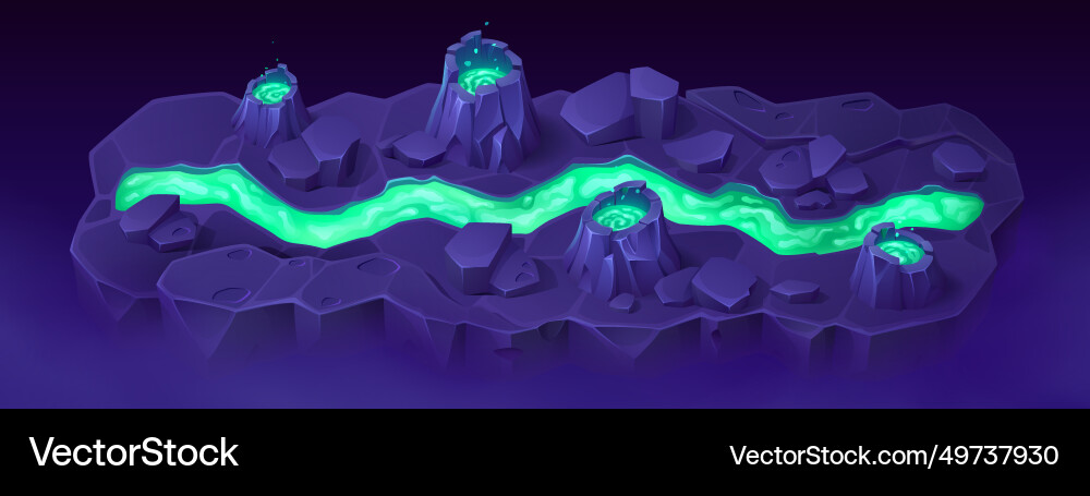 Volcano island map for game level interface Vector Image