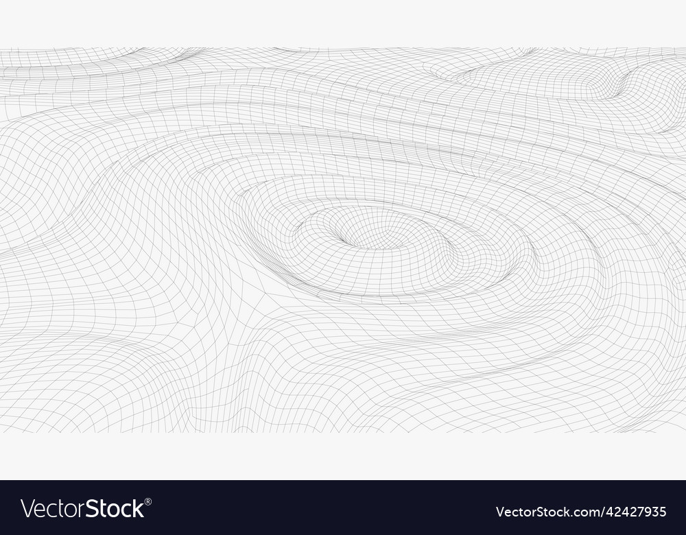 Abstract wave surface wireframe retro pattern Vector Image Abstract wave surface wireframe retro pattern Vector Image