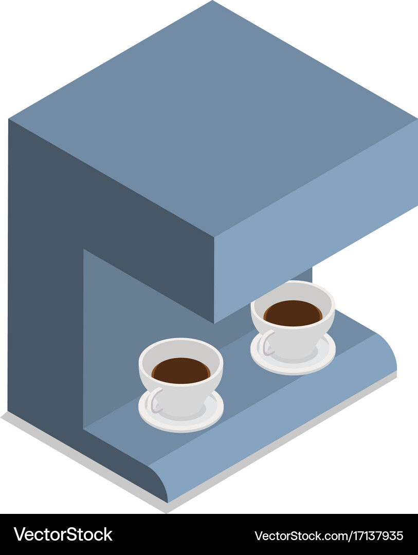 Automatic coffee machine with two cups Royalty Free Vector