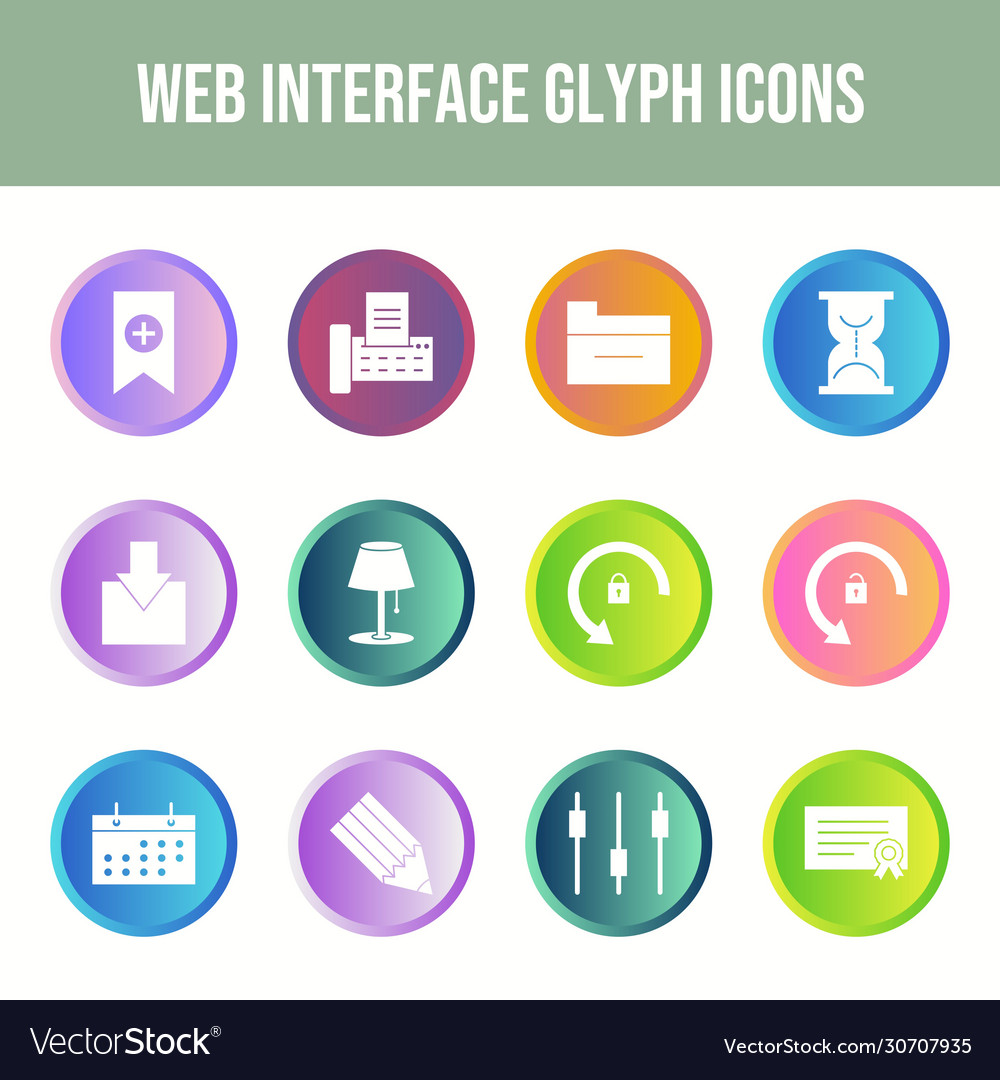 Beautiful web interface icon set Royalty Free Vector Image
