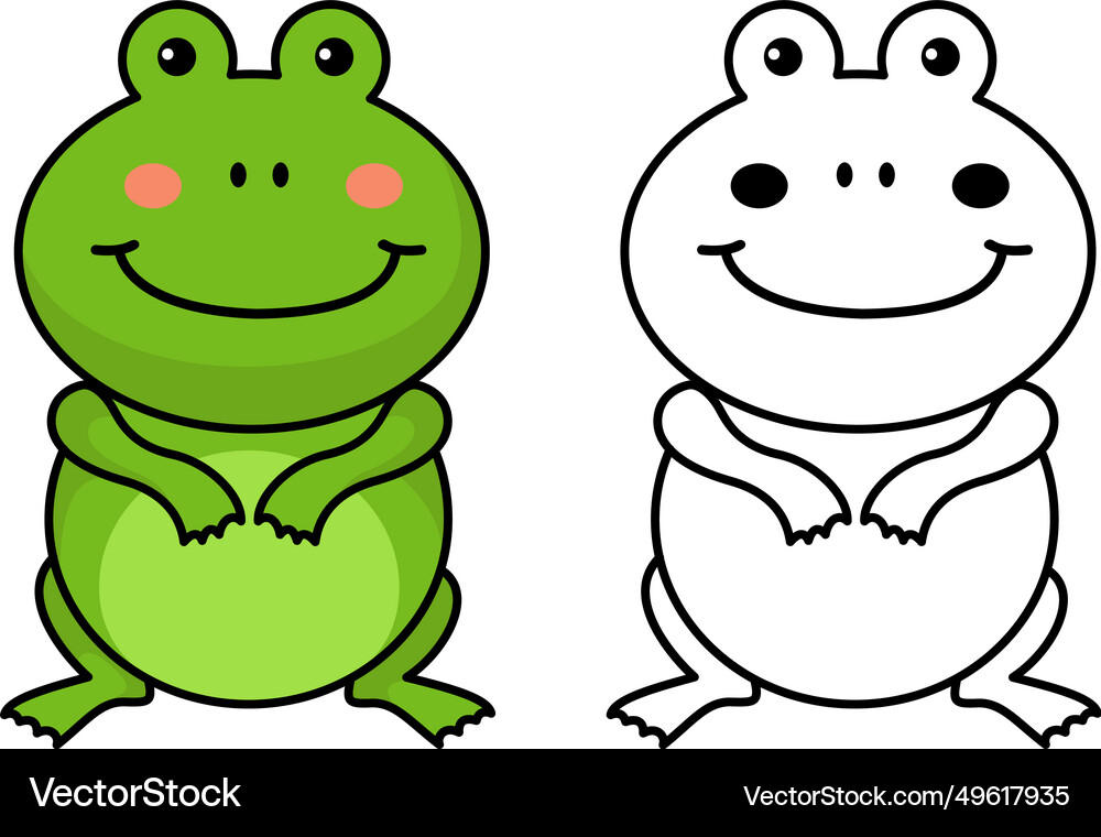 Colorful cartoon character frog Royalty Free Vector Image