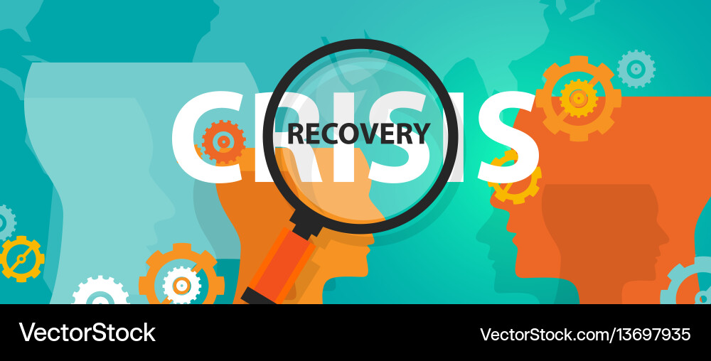 Crisis and recovery from depression concept Vector Image