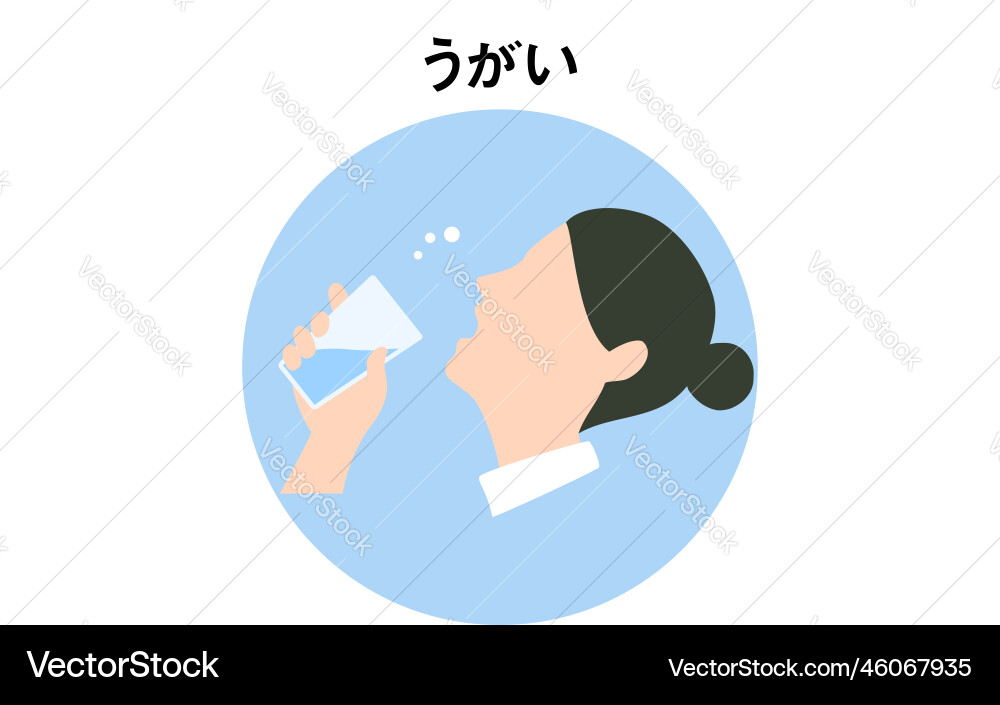 Female version gargling icon -translation gargling