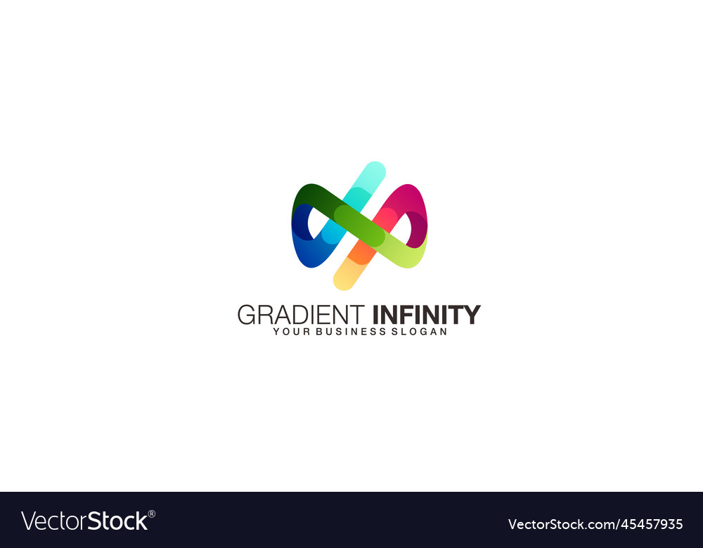 Gradient infinity logo design template Royalty Free Vector