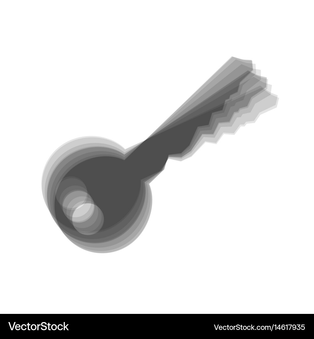 Key sign gray icon shaked Royalty Free Vector Image