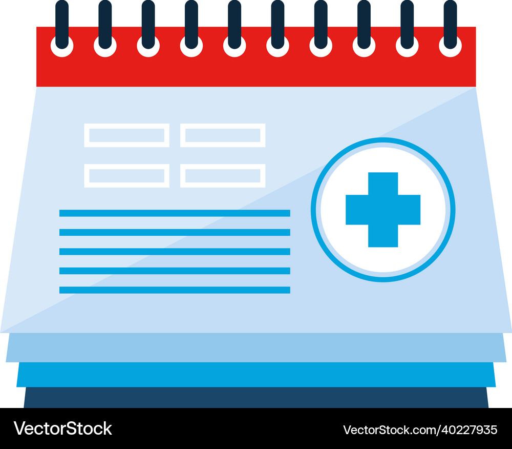 Medical calendar icon Royalty Free Vector Image