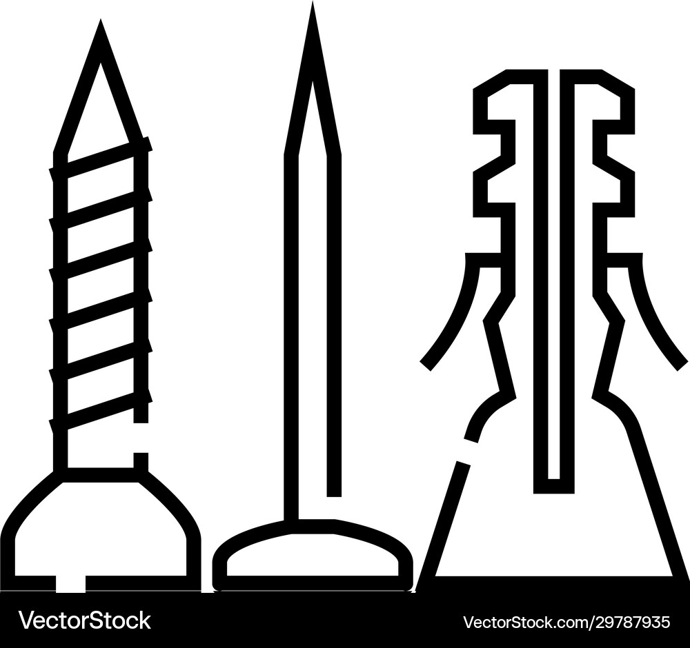 Nail set line icon concept sign outline Royalty Free Vector