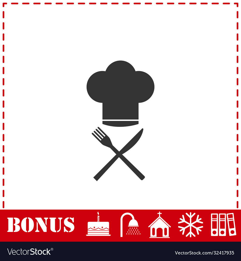 Restaurant menu icon flat Royalty Free Vector Image