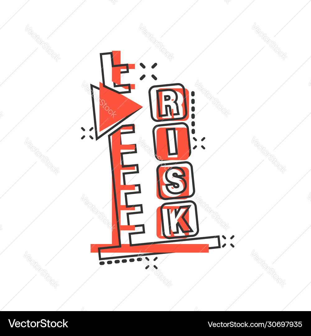 Risk level icon in comic style result cartoon Vector Image