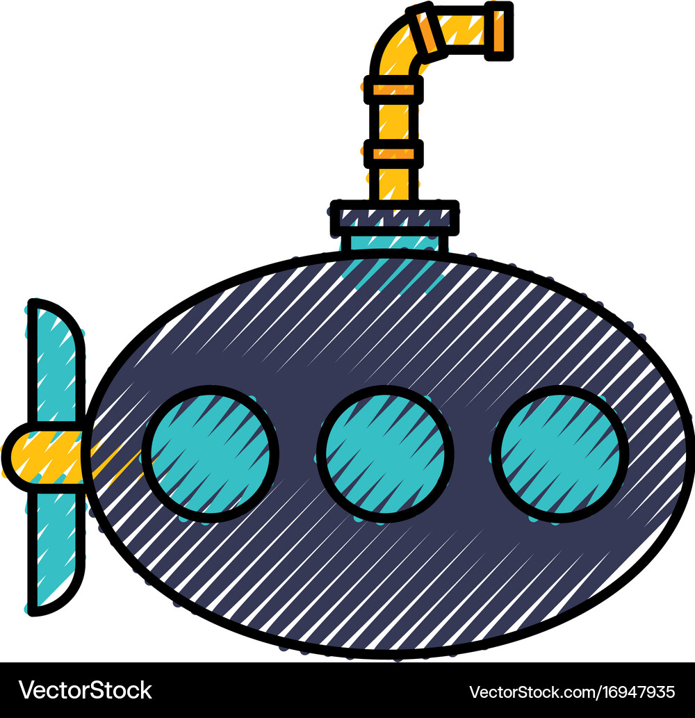 Sea submarine isolated icon Royalty Free Vector Image