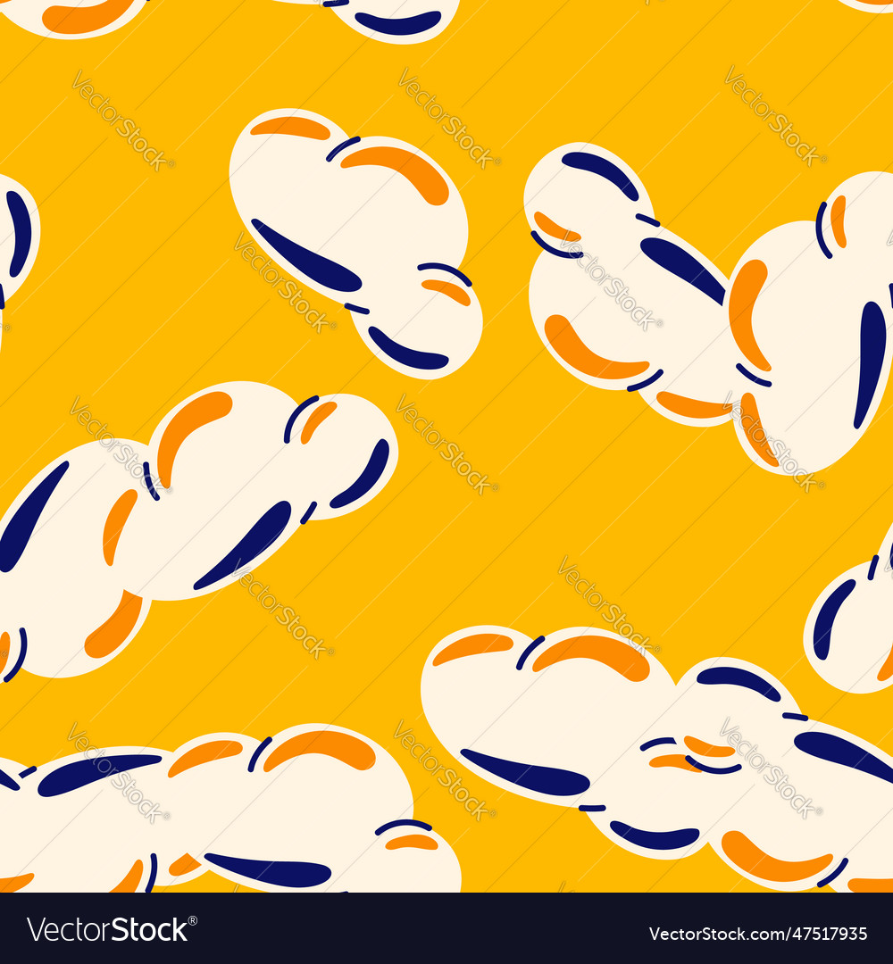 Simple clouds seamless pattern primitive art Vector Image