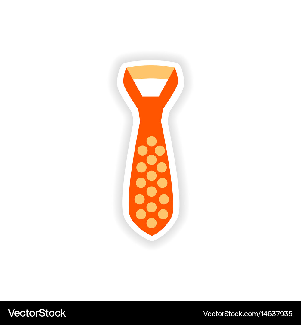Stylish paper sticker on white background tie Vector Image