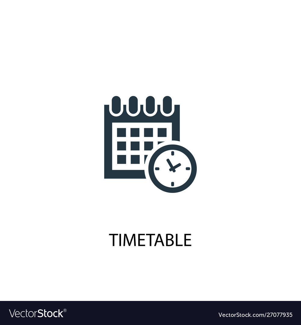 Timetable icon simple element Royalty Free Vector Image