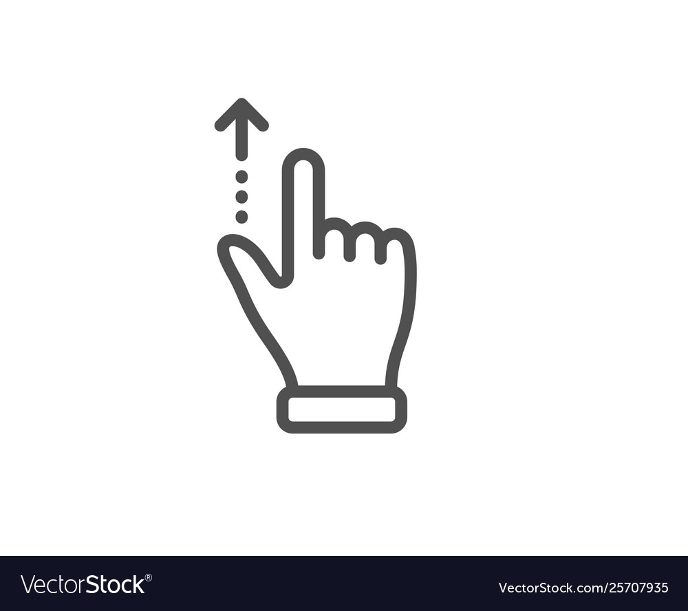 Touchscreen gesture line icon slide up arrow sign Vector Image