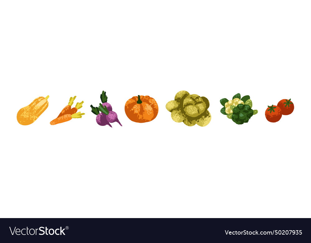 Vegetables set healthy natural vitamin food Vector Image