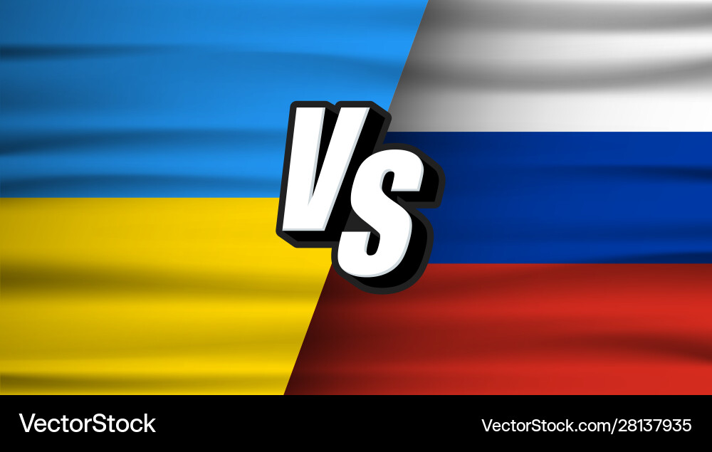 Versus ukraine vs russia concept Royalty Free Vector Image