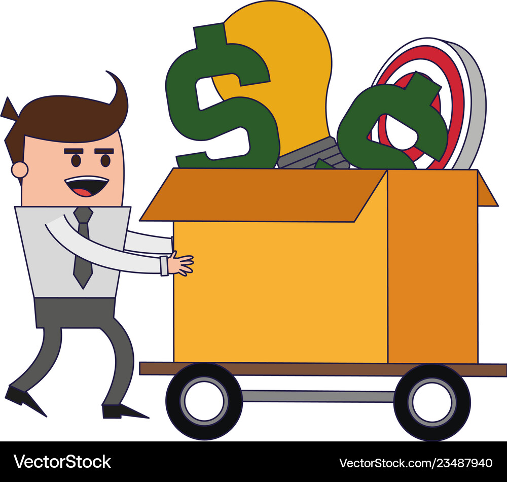 Businessman successful cartoon Royalty Free Vector Image
