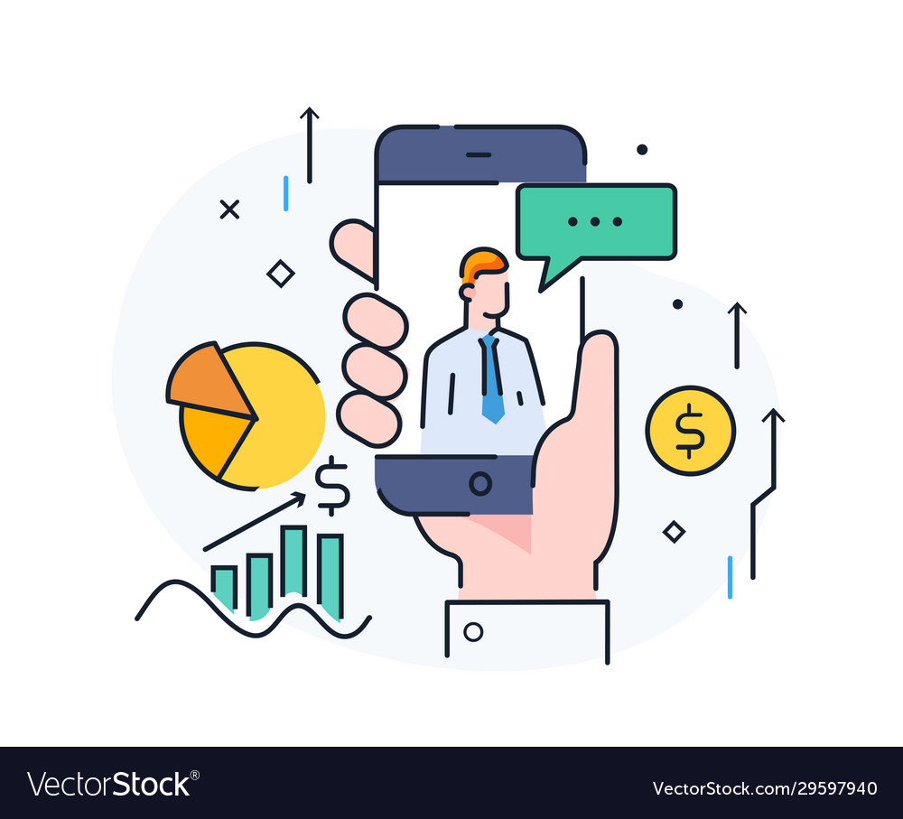 Expert gives advice online virtual communication Vector Image Expert gives advice online virtual communication Vector Image