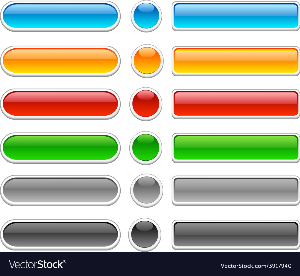 Glossy buttons Royalty Free Vector Image - VectorStock