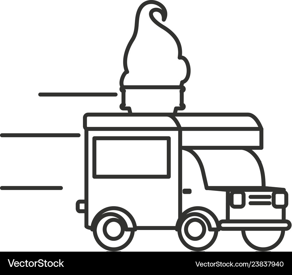 Ice cream car isolated icon Royalty Free Vector Image