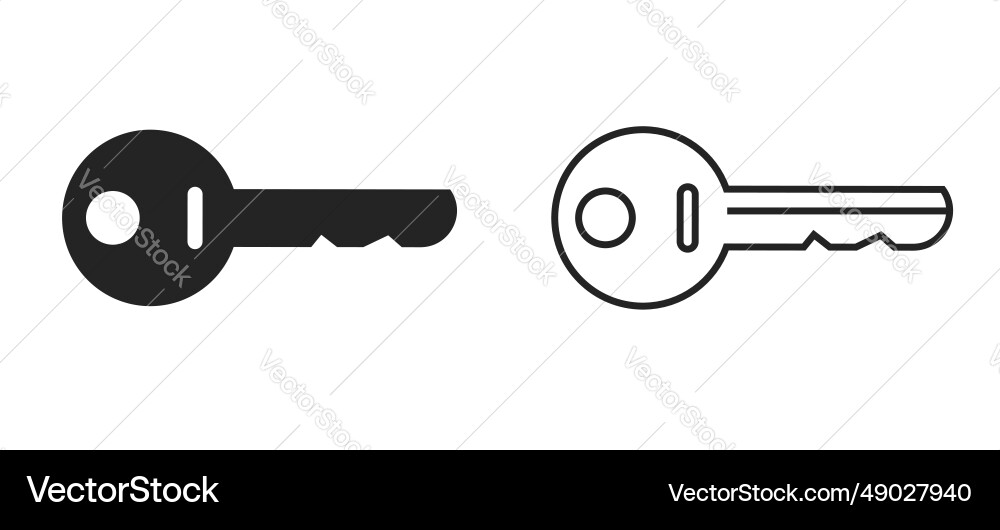 Key icon line outline art simple graphic Vector Image