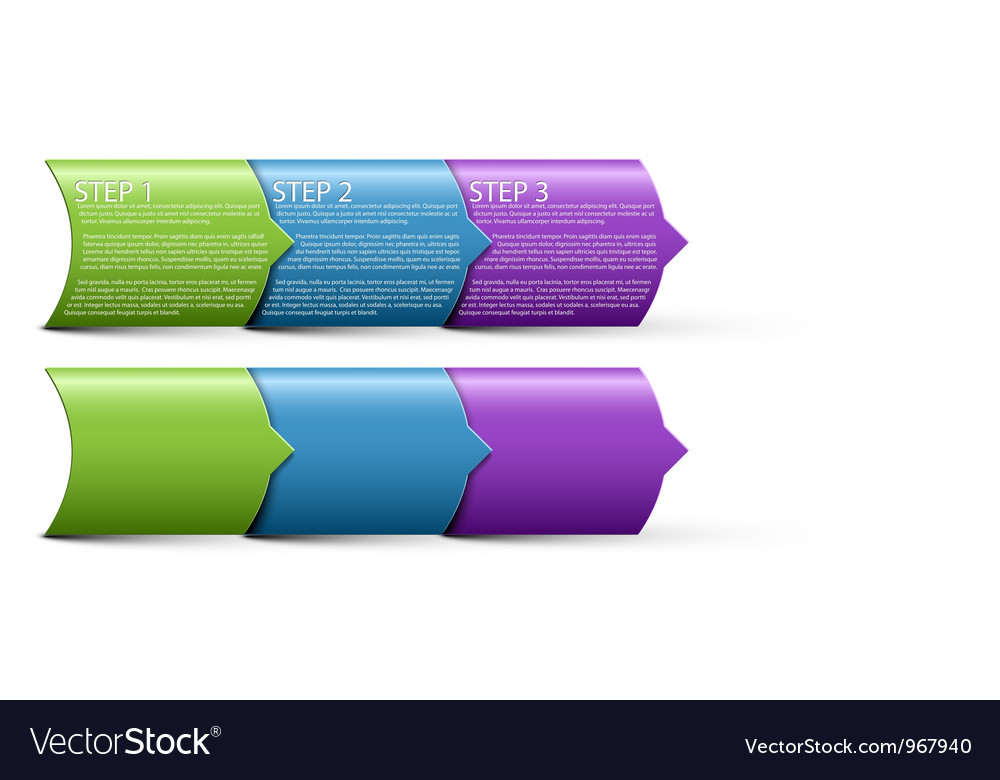 Paper progress steps Royalty Free Vector Image