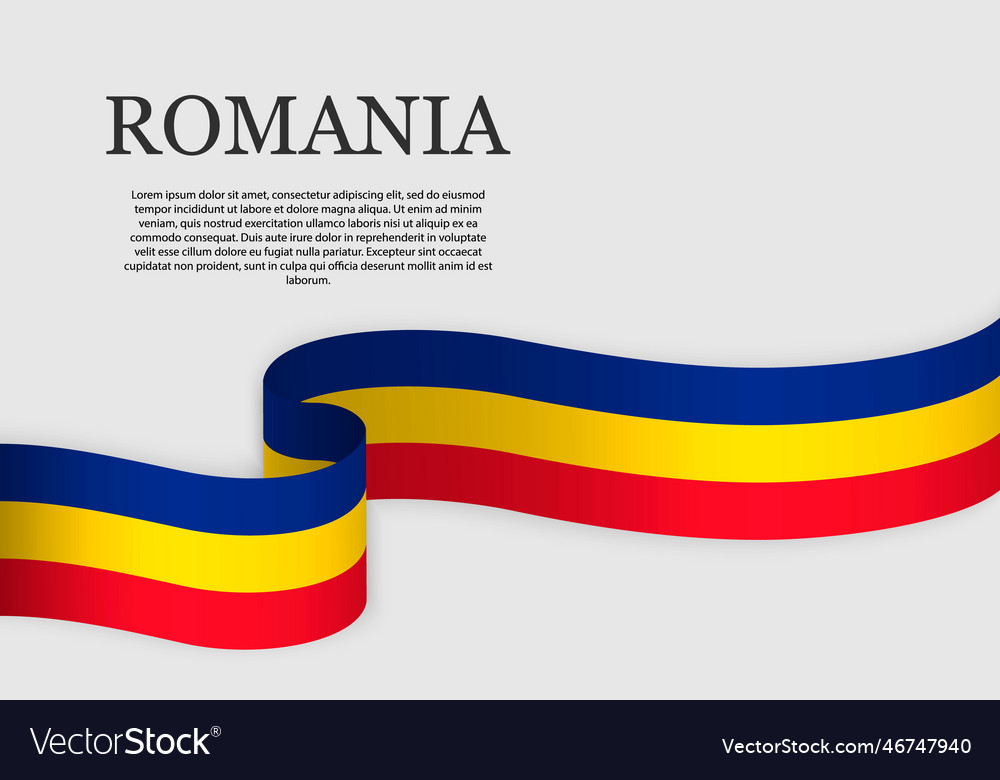 Ribbon flag of romania Royalty Free Vector Image