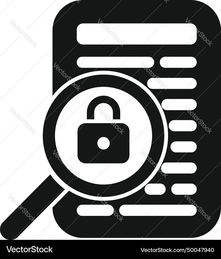 Search data protect icon simple document Vector Image