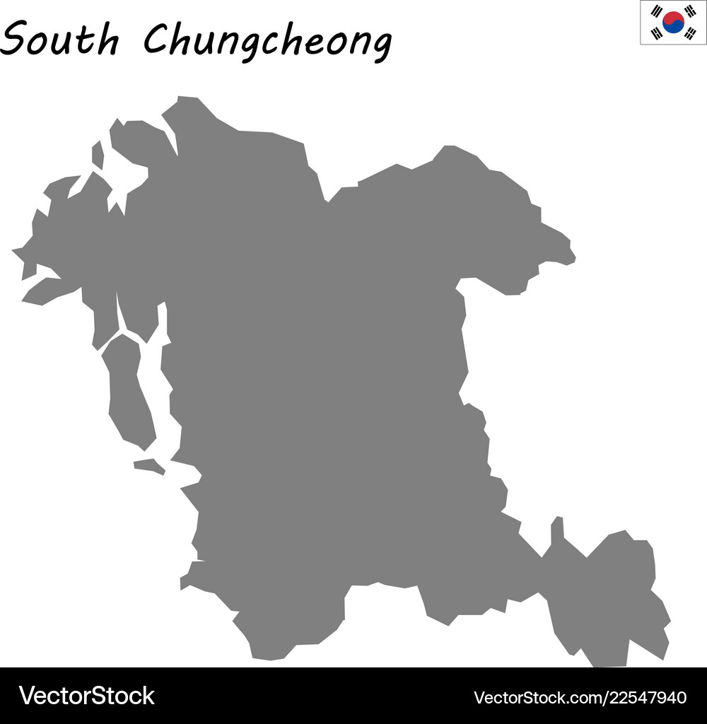 South Chungcheong Province Map Royalty Free Vector Image