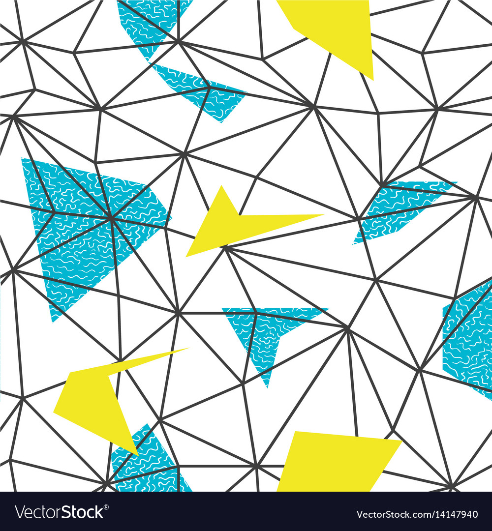 Triangles wire-frame seamless repeat pattern Vector Image