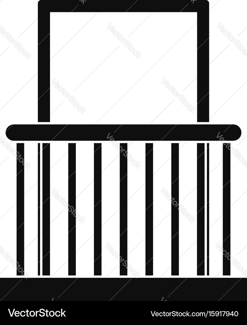 Window with small fence icon simple style Vector Image
