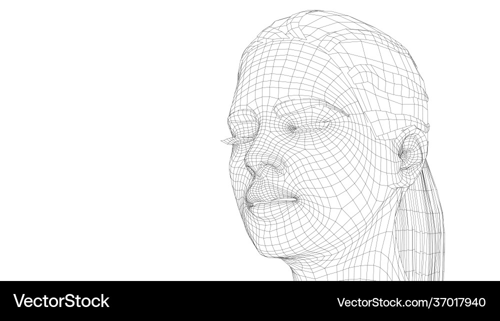 Wireframe portrait a young beautiful girl Vector Image