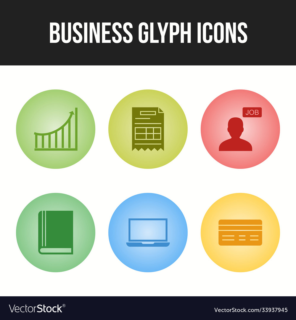 Beautiful 6 icons pack business Royalty Free Vector Image