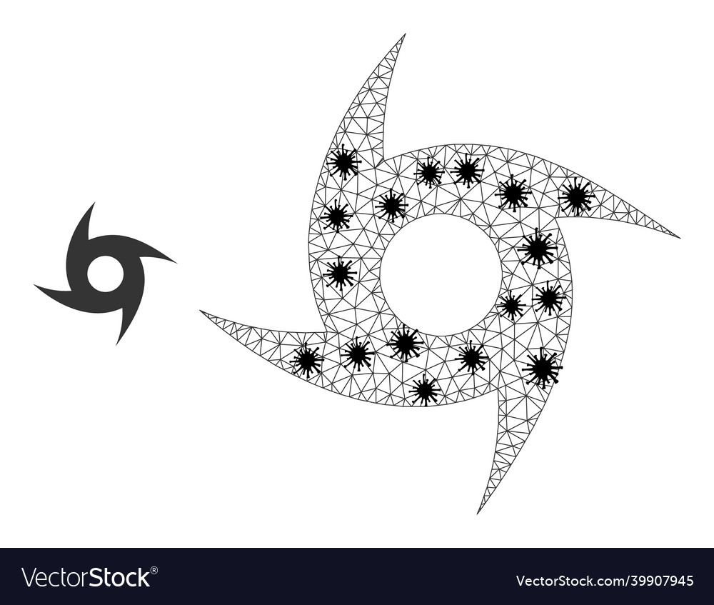 Carcass mesh cyclone pictograms with pathogen Vector Image Carcass mesh cyclone pictograms with pathogen Vector Image